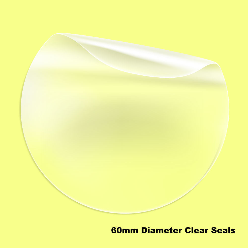 60mm Circular Clear Seals - Packaging Seals / Closers - High Tack PP