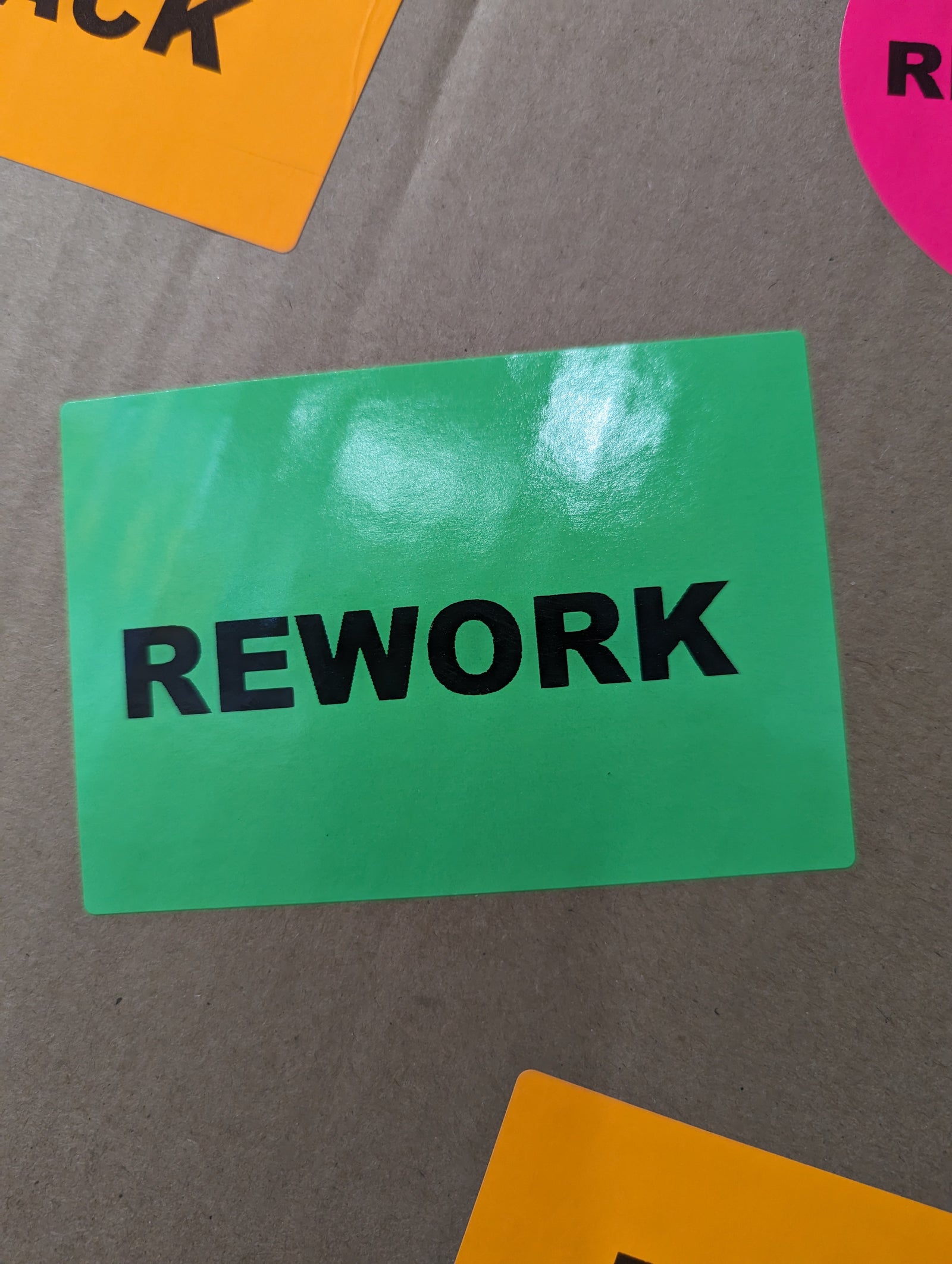 High Visibility Warehouse Packaging Labels For Rework Departments